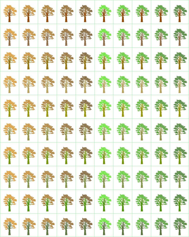2D Drawings of Trees, 2D DWG File, Ready Block for Autocad, 5 Pieces of ...