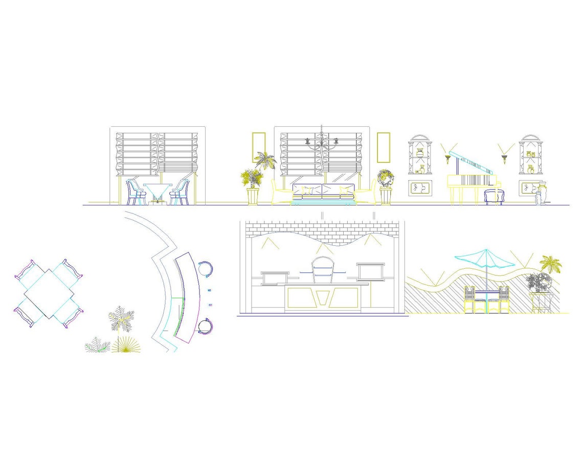 Autocad 2D DWG DXF PDF Furniture/car Blocks, 2D Drawing,autocad 2D ...