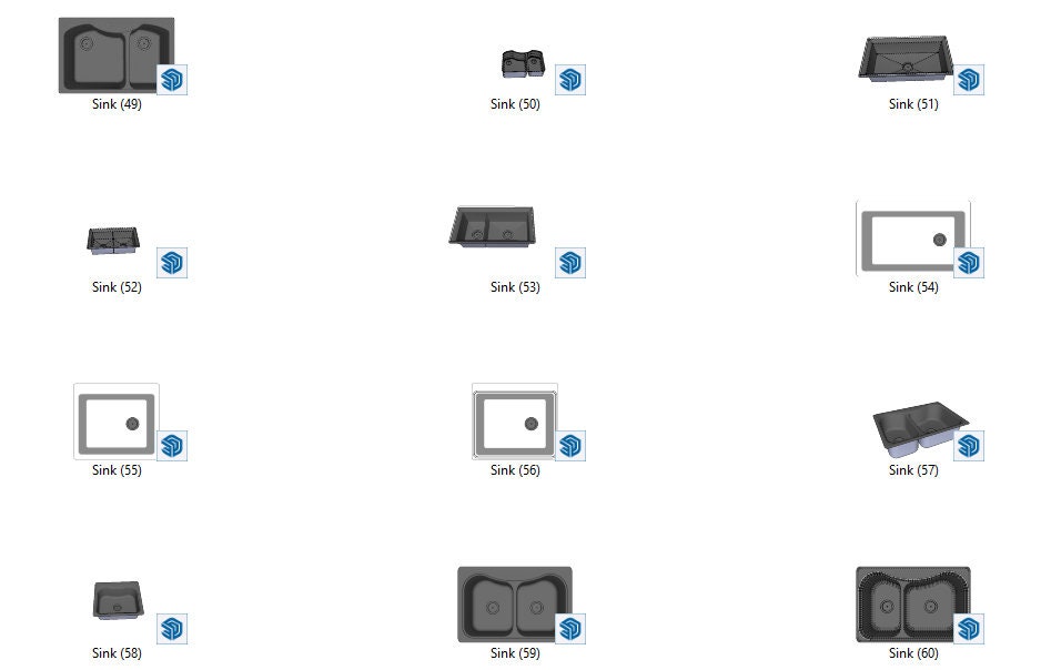 144 Pieces Kitchen Sink Sketchup 3D Model Interior Design,sketchup ...