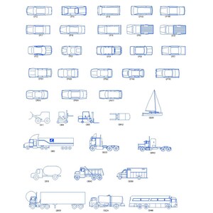 2D Drawings of Tractor/vessel/aircraft/car/boat/ship/truck, Vehicle ...