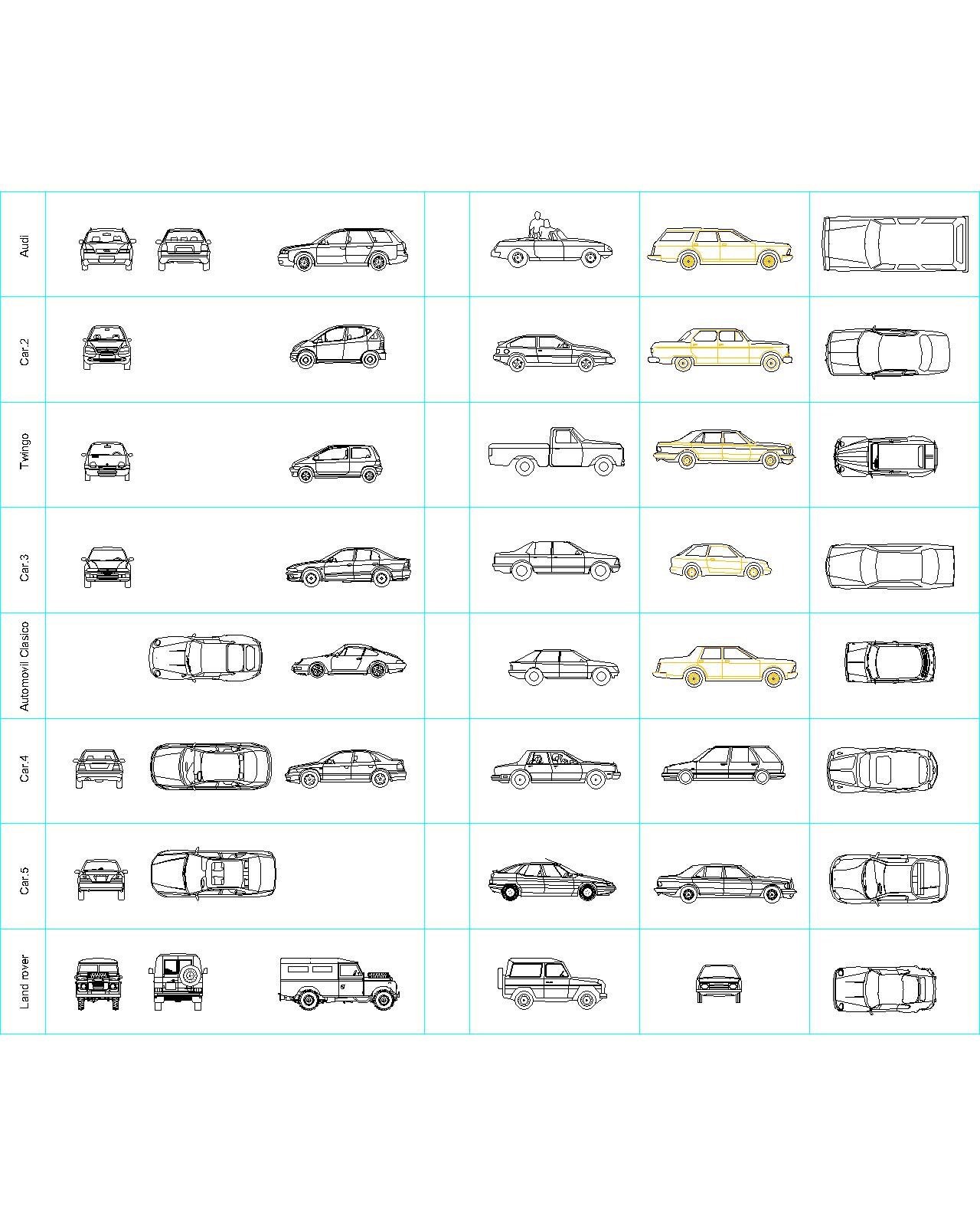 2D Drawings of Tractor/bus/bmw/car/ambulance/atomobile/truck, Vehicle ...