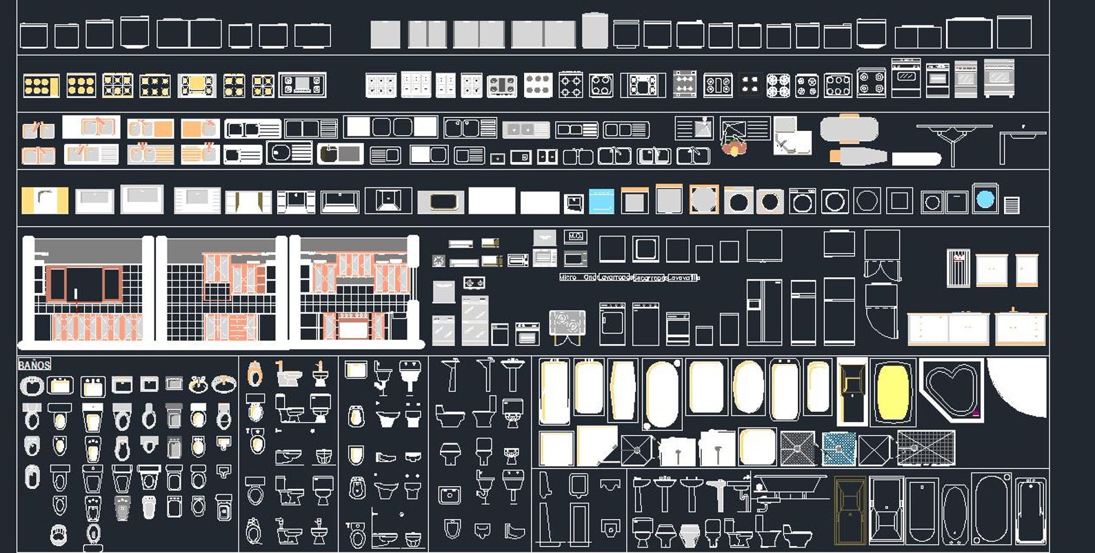 2D Drawings of Block, Autocad 2D DWG File, Ready Block for Autocad, 2D ...