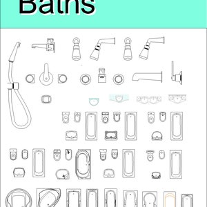 Autocad 2D DWG DXF PDF Kitchen and Baths File,ready Block for Autocad ...