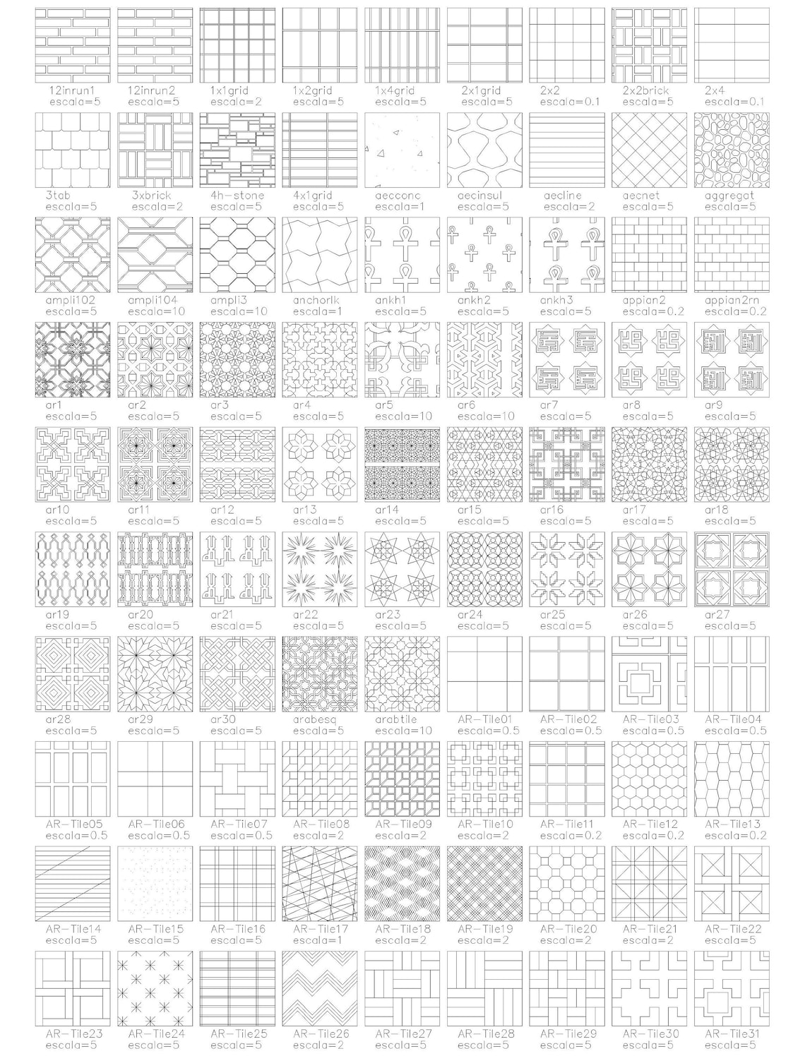 900+ Autocad Hatch Patterns,900 Piece of Details Autocad 2D DWG File ...