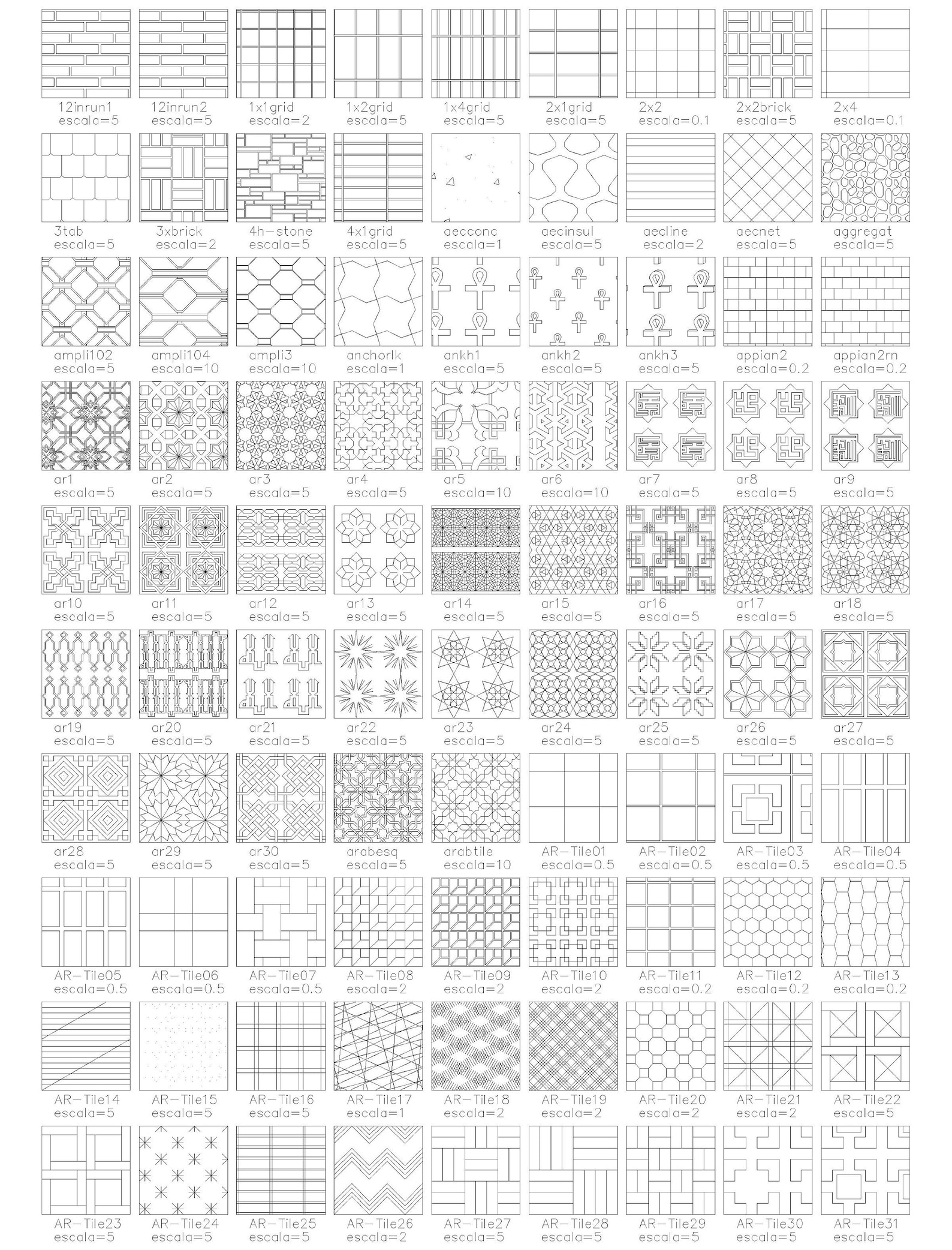 900+ Autocad Hatch Patterns,900 Piece of Details Autocad 2D DWG File ...