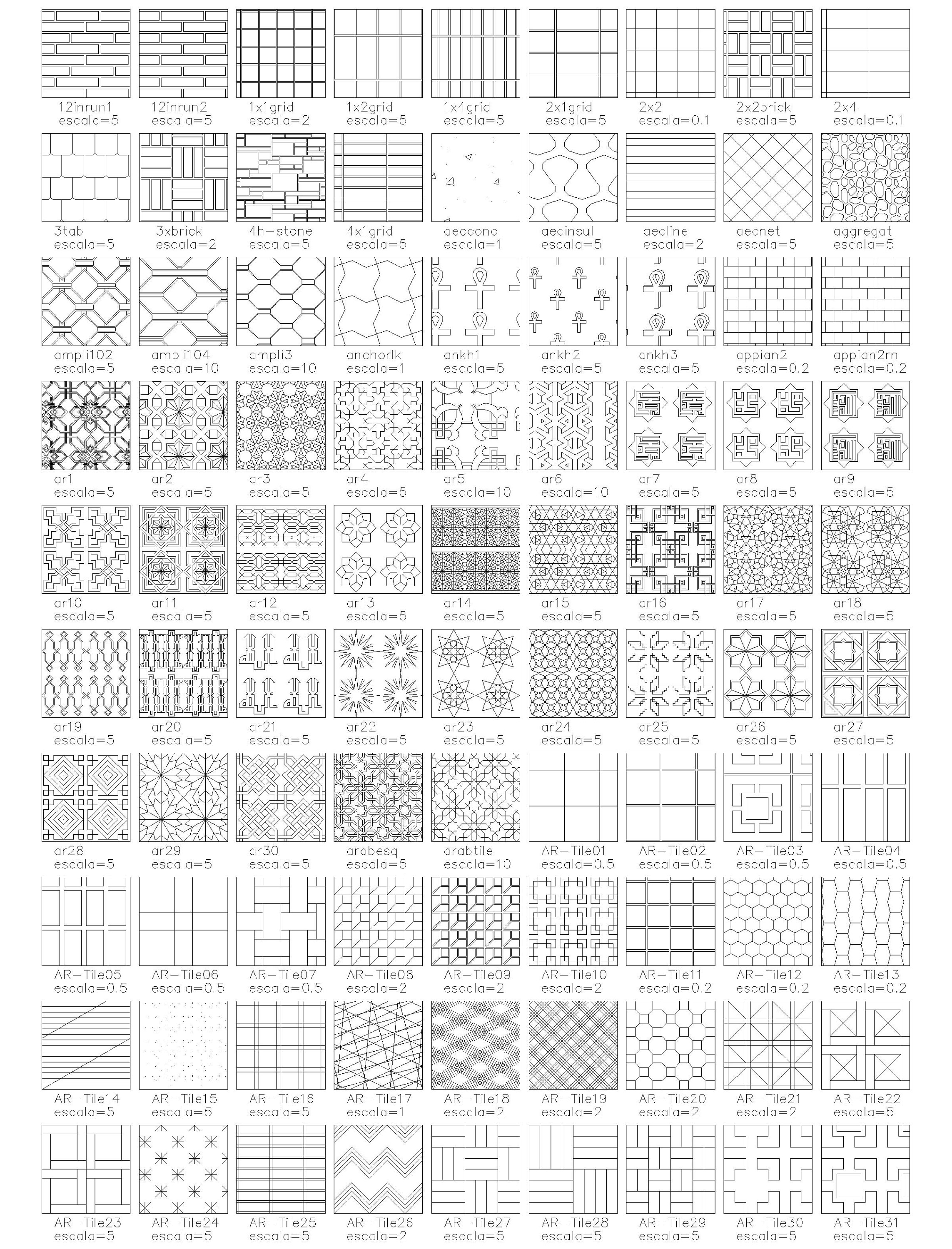 900+ Autocad Hatch Patterns,900 Piece of Details Autocad 2D DWG File ...