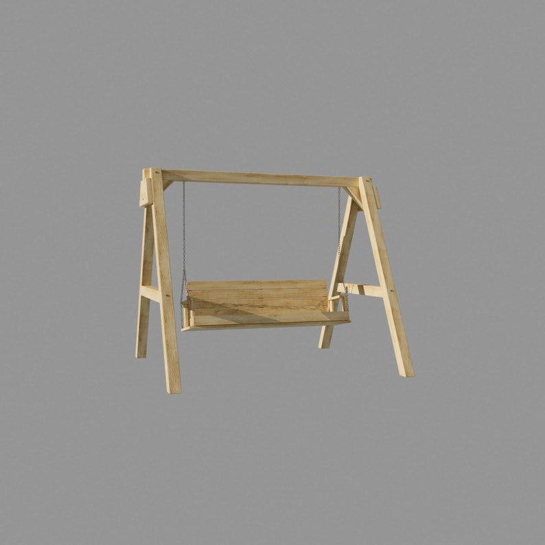 Wooden Garden Swing Chair 3D Model, DWG DXF PDF File, 2d Drawing ...