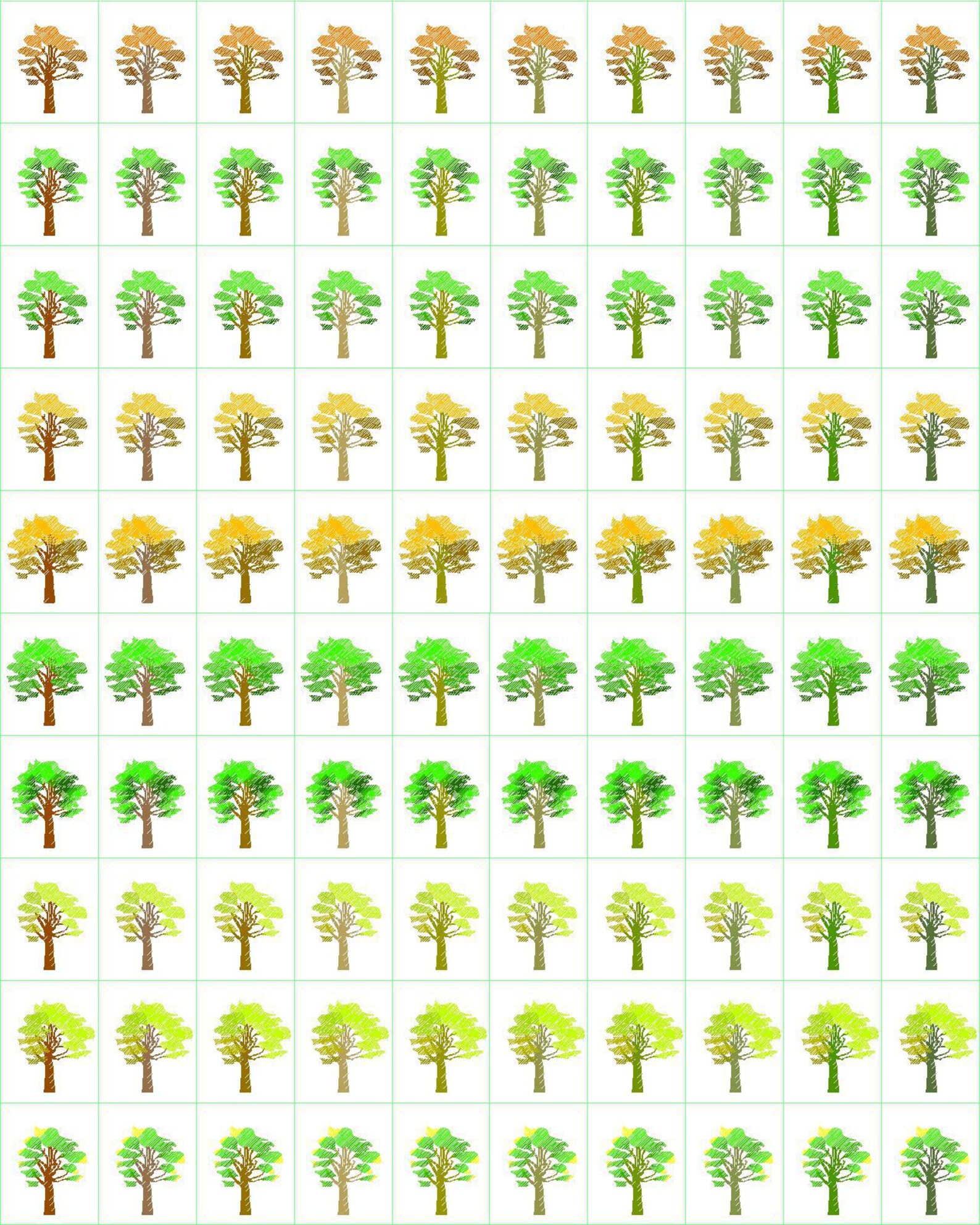 2D Drawings of Trees, 2D DWG File, Ready Block for Autocad, 5 Pieces of ...