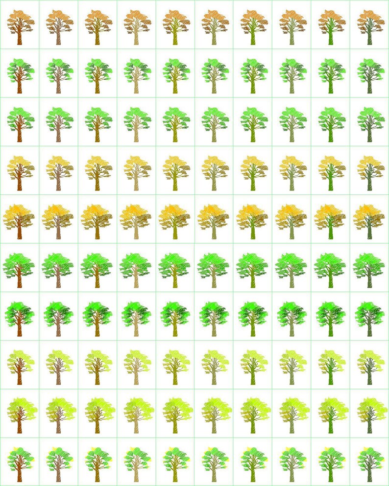 2D Drawings of Trees, 2D DWG File, Ready Block for Autocad, 5 Pieces of ...