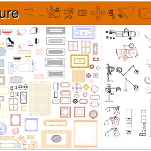 Autocad 2D DWG DXF PDF Furniture File, Ready Block for Autocad, 2D ...
