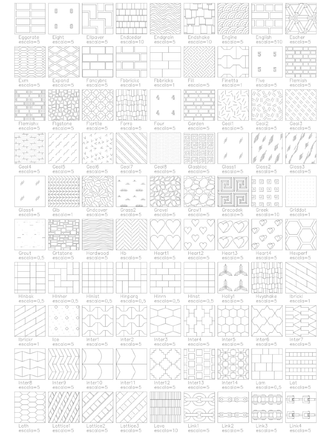 900+ Autocad Hatch Patterns,900 Piece of Details Autocad 2D DWG File ...
