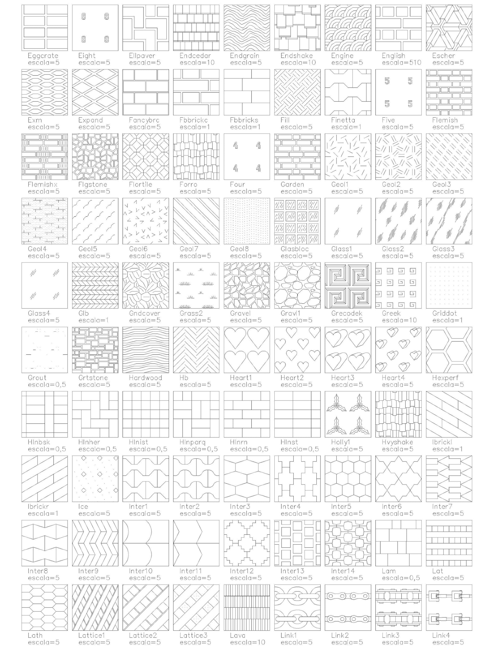 900 Autocad Hatch Patterns,900 Piece of Details Autocad 2D DWG File ...