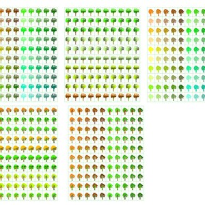 2D Drawings of Trees, 2D DWG File, Ready Block for Autocad, 5 Pieces of ...