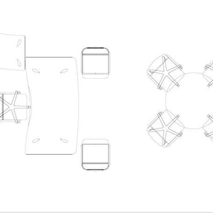 2D Drawings of Office Desk, Computer, Office Materials, Office ...