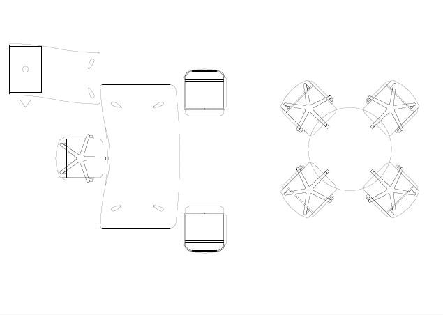 2D Drawings of Office Desk, Computer, Office Materials, Office ...