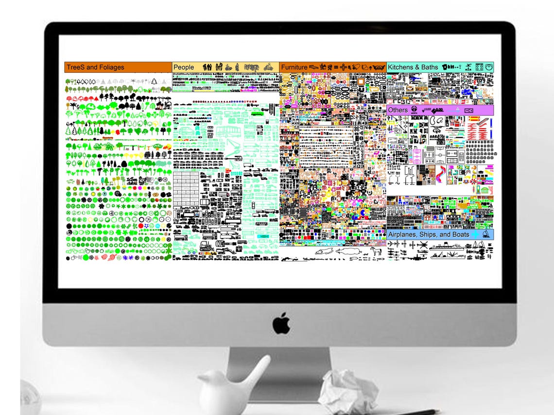 10000+ Autocad 2D File, Huge Library, DWG Blocks Plants, Vehicle ...