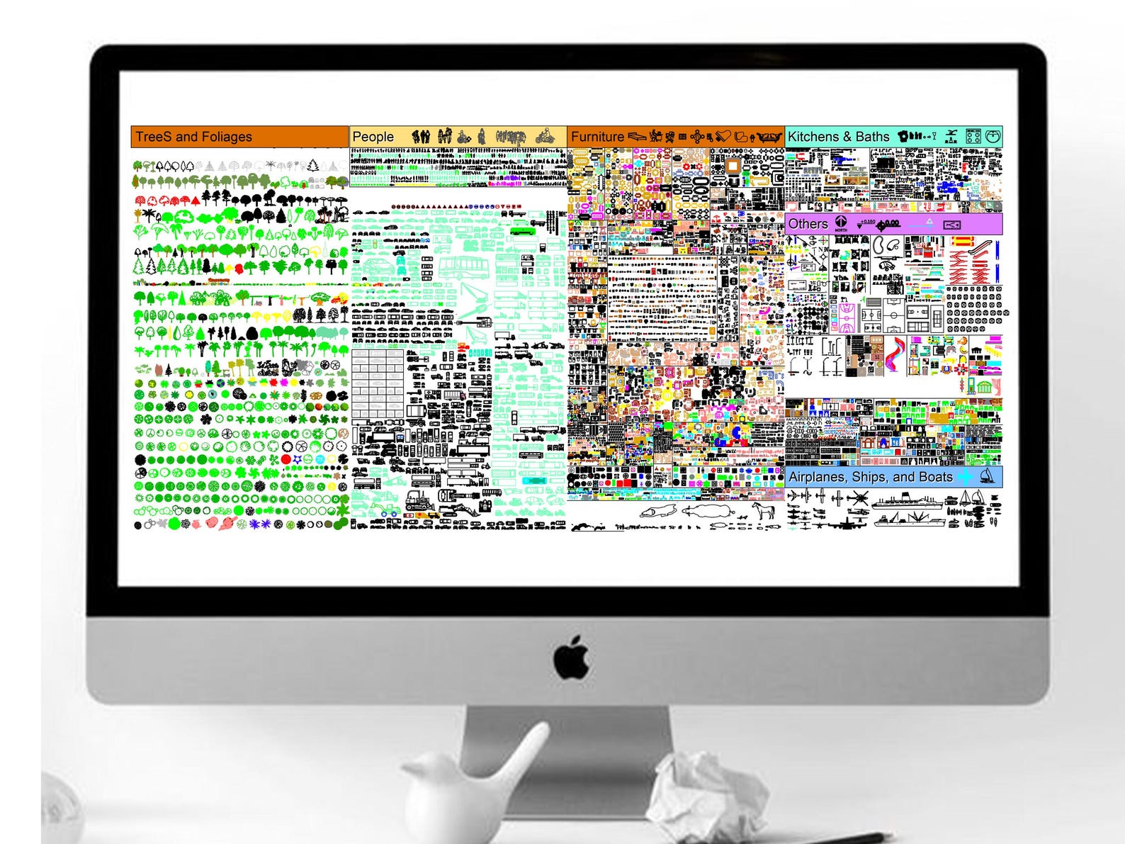 10000+ Autocad 2D File, Huge Library, DWG Blocks Plants, Vehicle ...