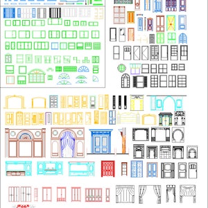 Autocad 2D DWG DXF PDF Door and Window File, Ready Block for Autocad ...