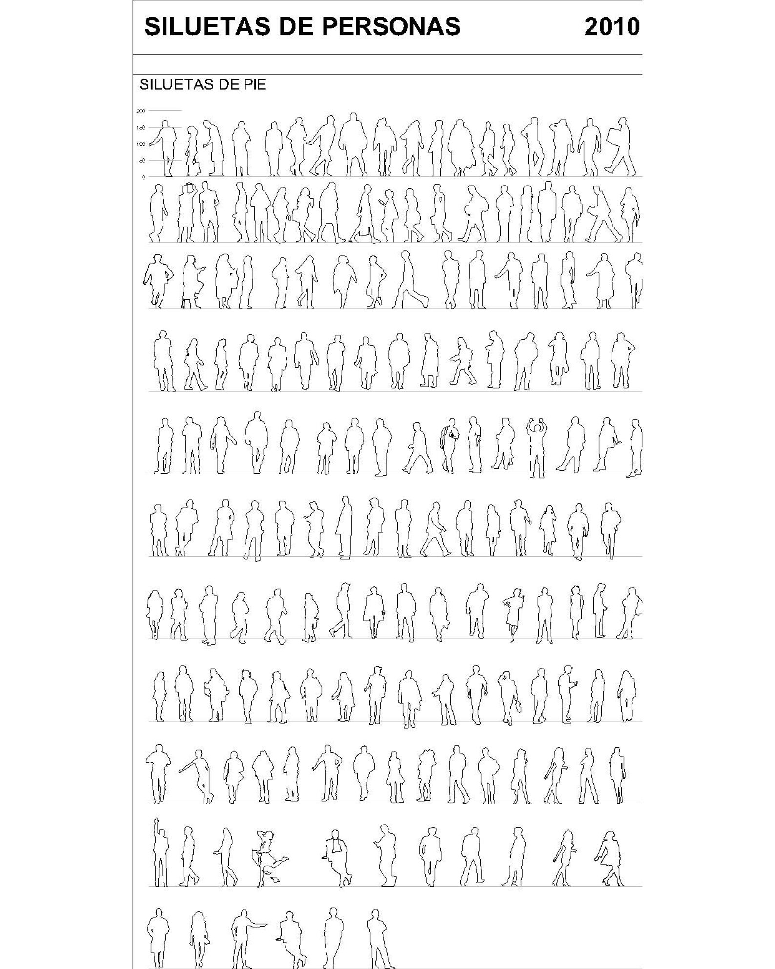 Autocad 2d Dwg Dxf Pdf Blocks Of Human Figures In Different Positions