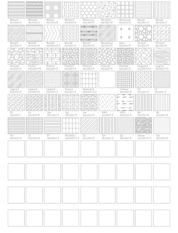 Standard Autocad Hatch Patterns