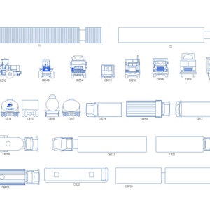 2D Drawings of Tractor/vessel/aircraft/car/boat/ship/truck, Vehicle ...