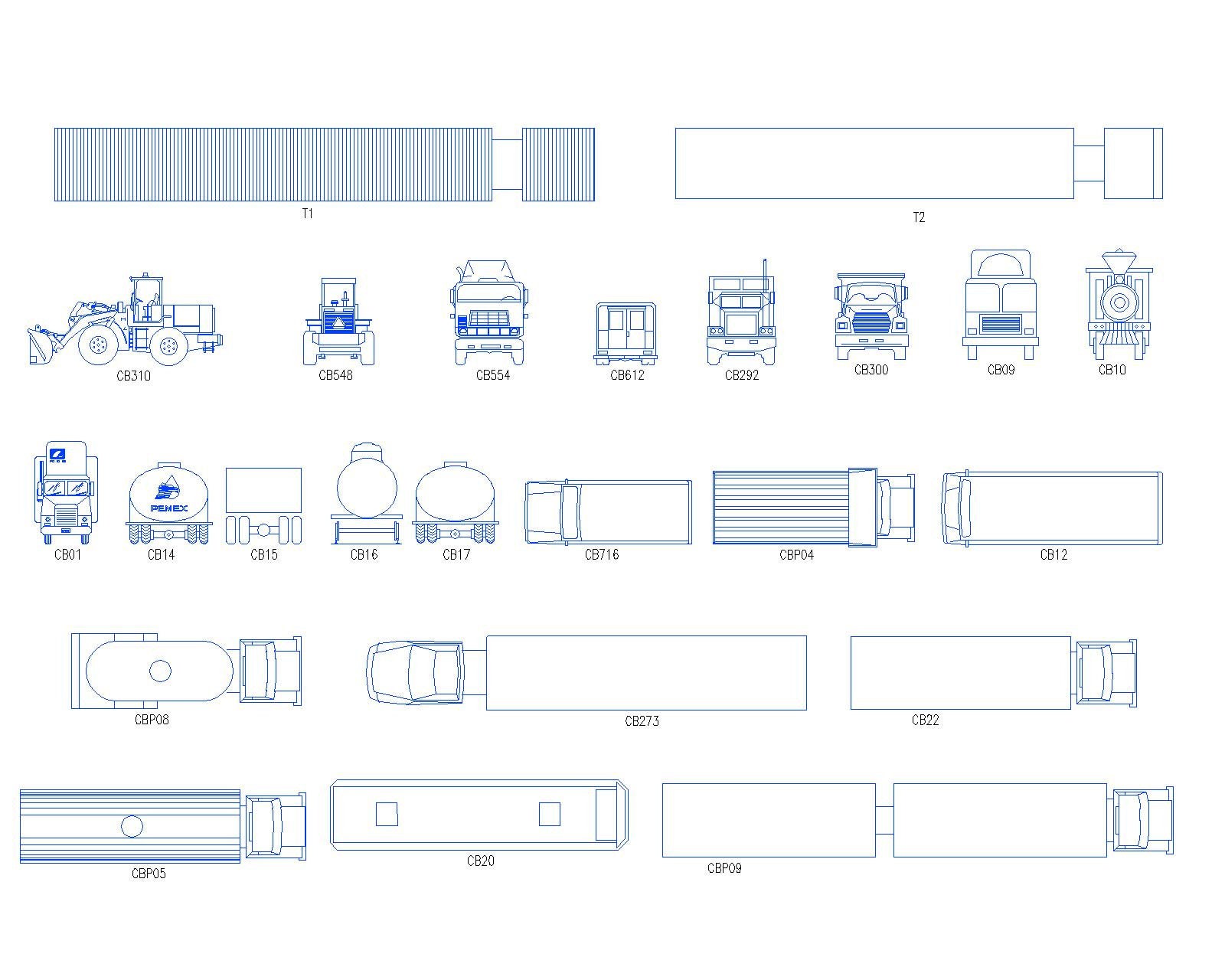 2D Drawings of Tractor/vessel/aircraft/car/boat/ship/truck, Vehicle ...