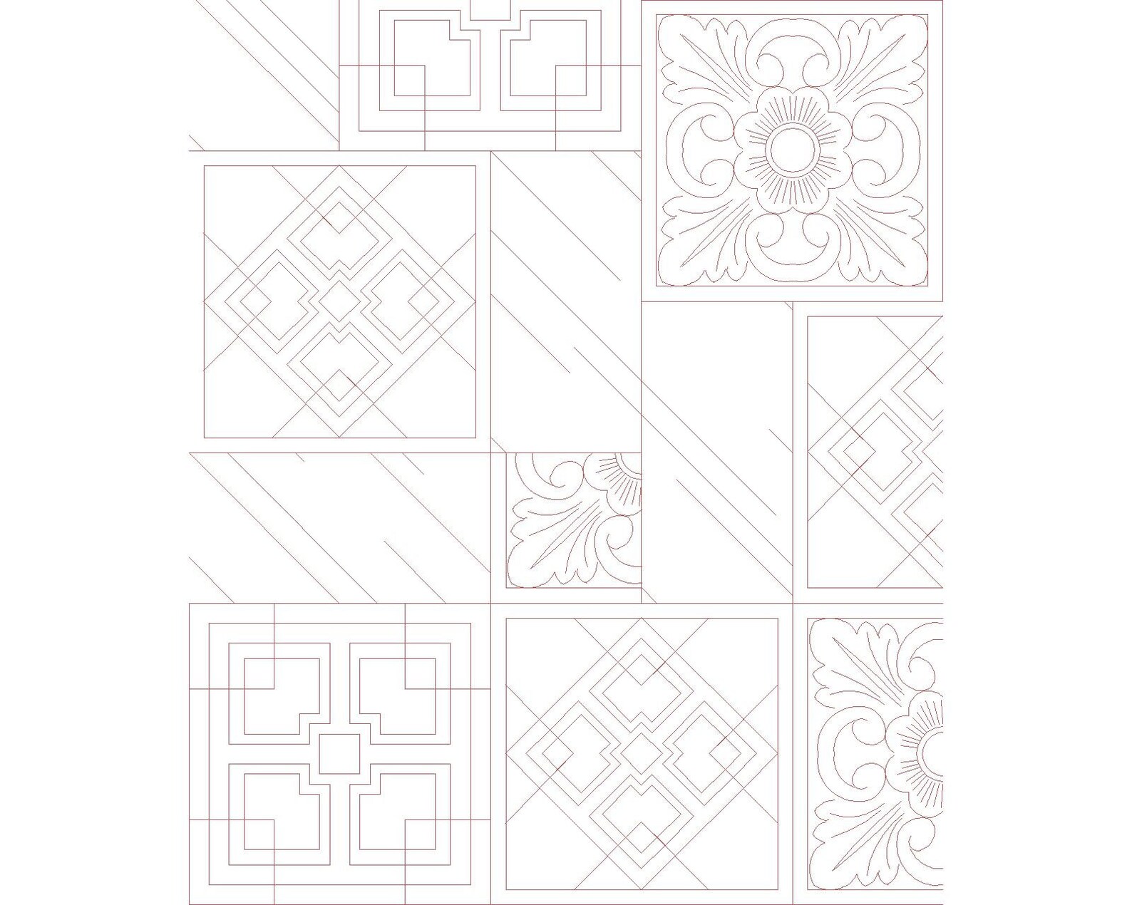 Autocad Wood Pattern ,pieces of Details Autocad 2D DWG File, Ready ...