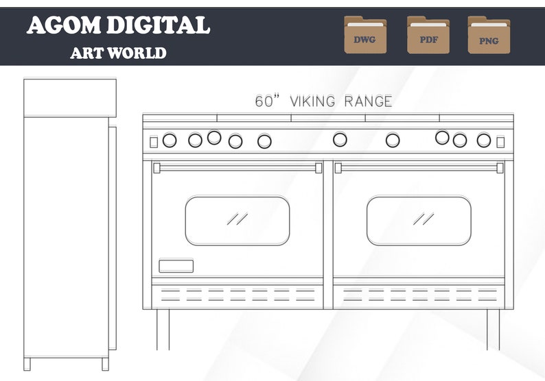 2D Drawing of Kitchen Cabinets Kitchenware and White Goods - Etsy