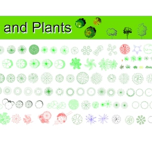 Autocad 2D DWG DXF PDF Trees and Plants File,autocad 2D Template - Etsy
