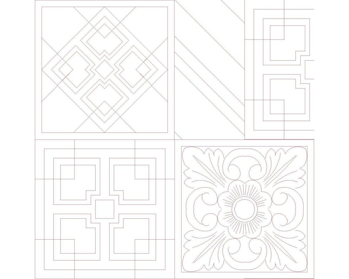 Autocad Wood Pattern ,pieces of Details Autocad 2D DWG File, Ready ...