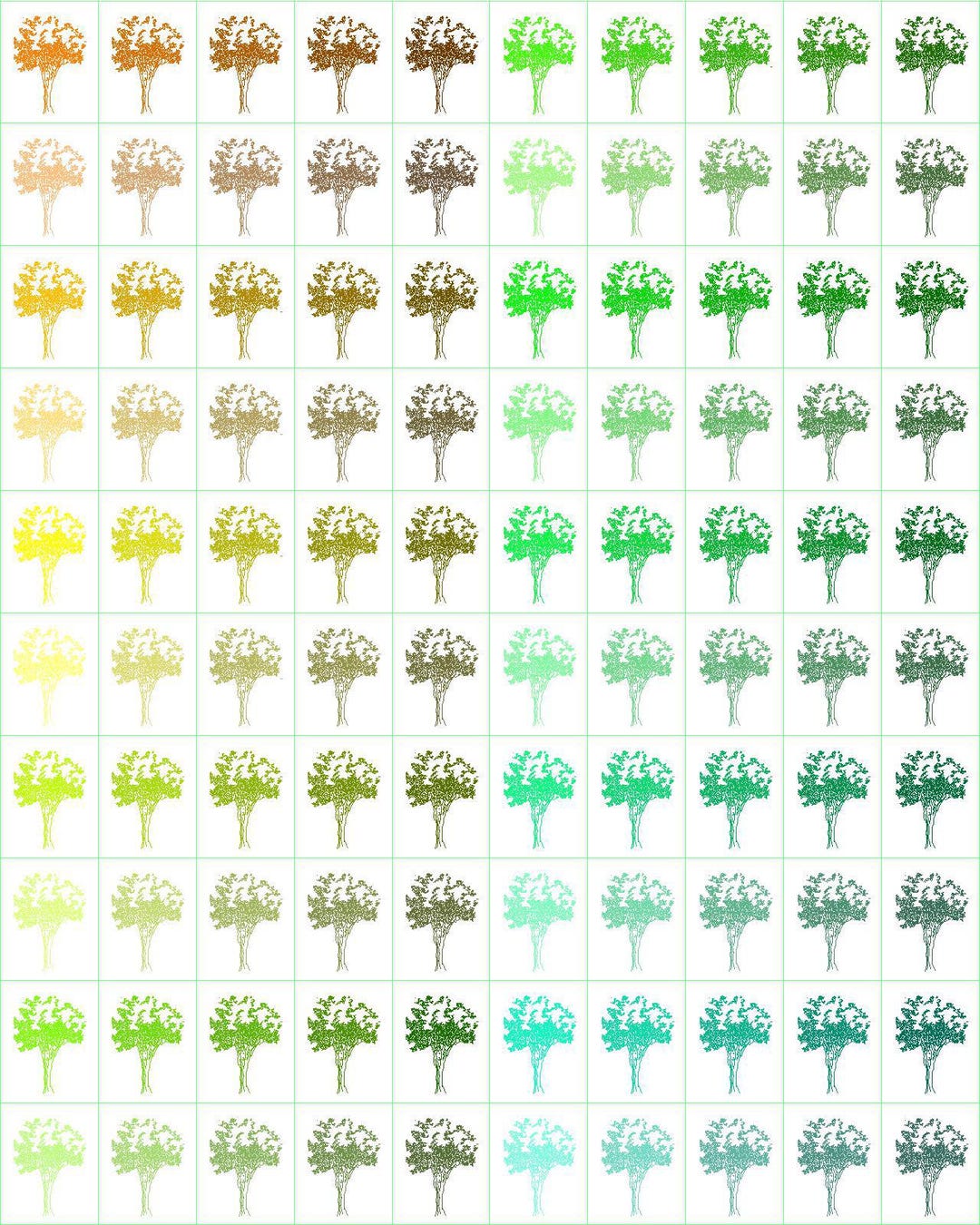2D Drawings of Trees, 2D DWG File, Ready Block for Autocad, 5 Pieces of ...