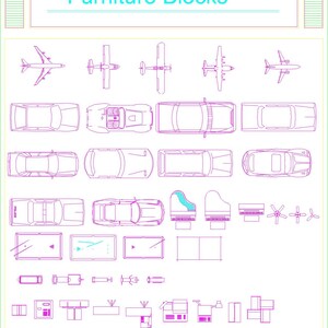 Autocad 2D DWG DXF PDF Furniture Blocks, Bedrooms, Kitchens and ...
