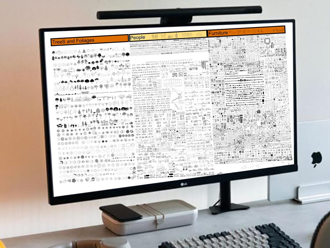 10000+ Autocad 2D File, Huge Library, DWG Blocks Plants, Vehicle, Furniture,baths,door, Window ...