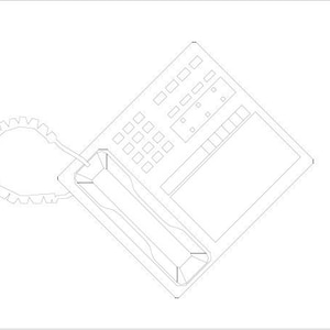 2D Drawings of Office Desk, Computer, Office Materials, Office ...