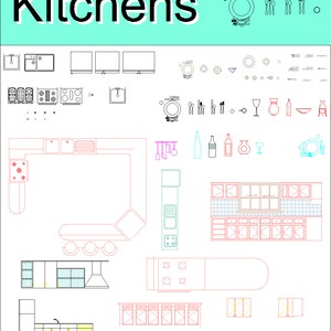 Autocad 2D DWG DXF PDF Kitchen and Baths File,ready Block for Autocad ...