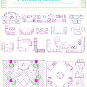 Autocad 2D DWG DXF PDF Furniture Blocks, Bedrooms, Kitchens and ...