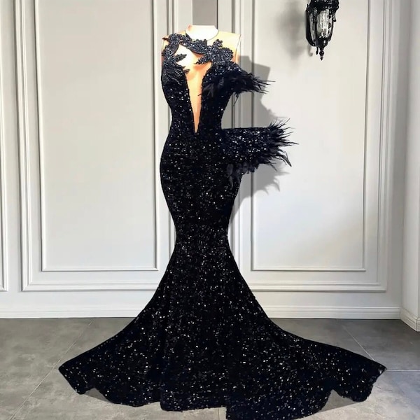 Red and Black Mermaid Dress - Etsy