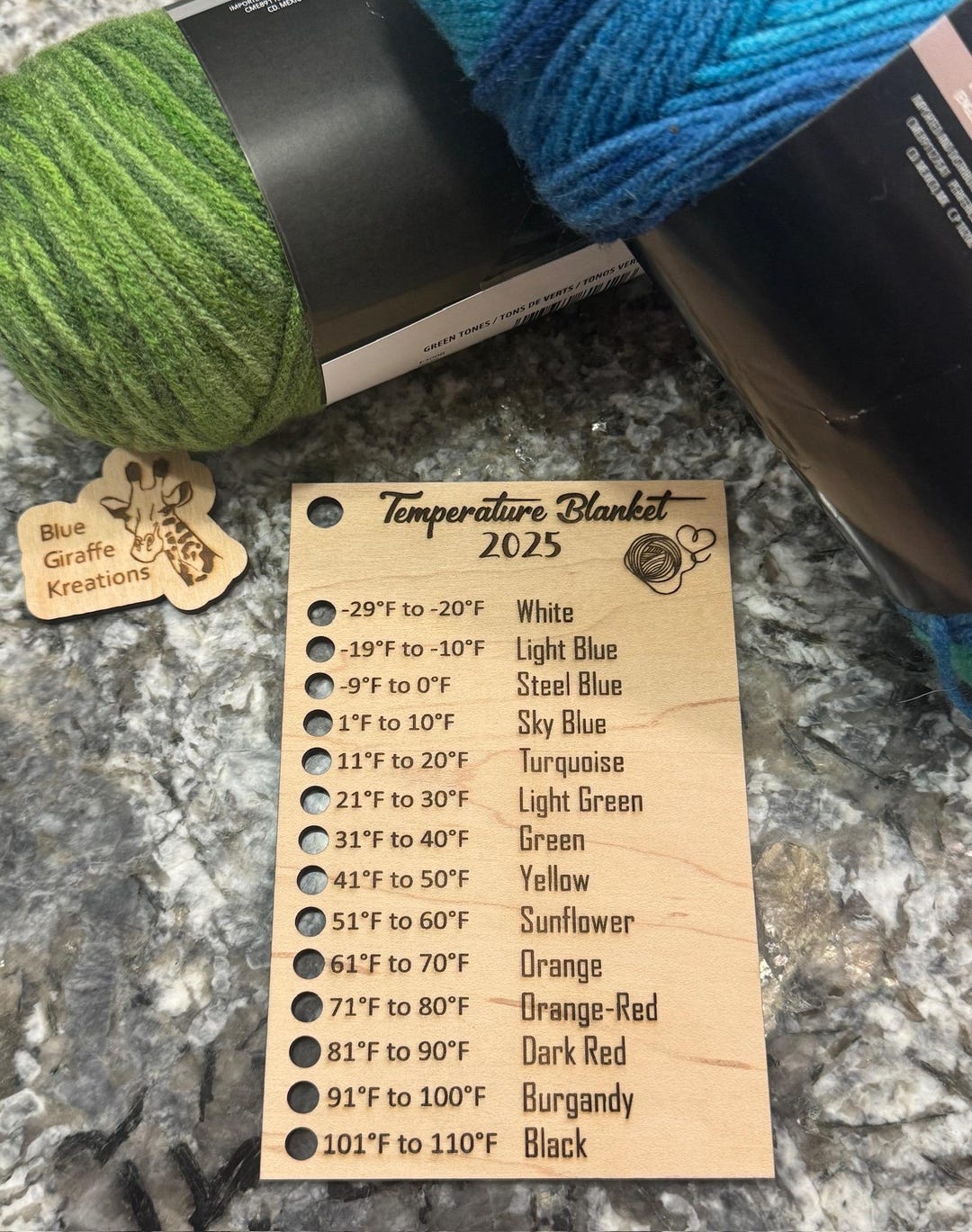 Temperature Blanket Temp Guide - Etsy