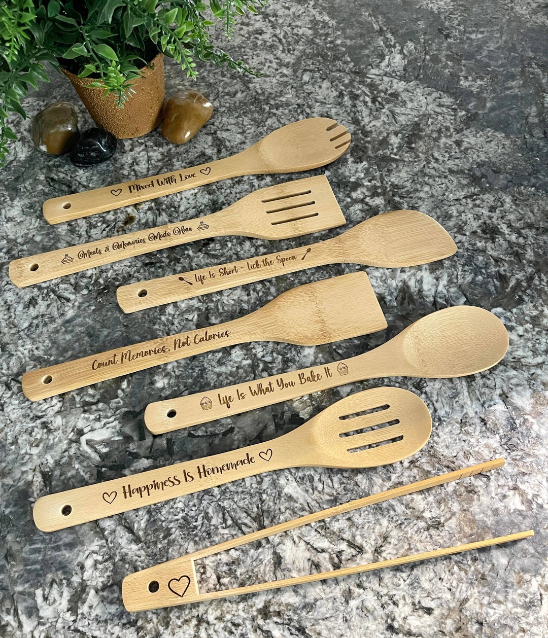Bamboo Engraved Spoons - Etsy