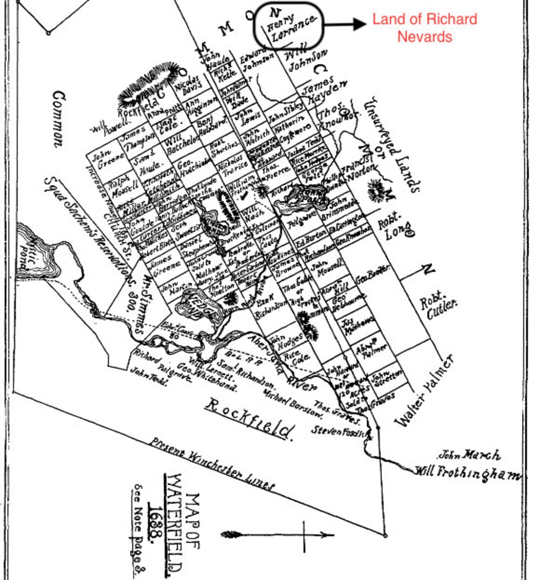 Map of Woburn, MA 1688 - Etsy