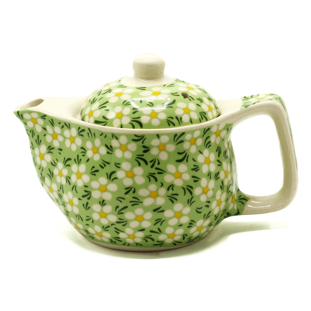 Small Herbal Teapot - Green Daisy - Brand New & Boxed - Etsy
