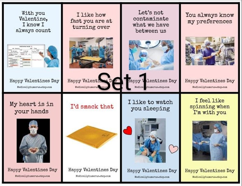 Set 1, 2, 3, 4: Funny Valentine's Day Cards DOWNLOAD & PRINT Operating ...