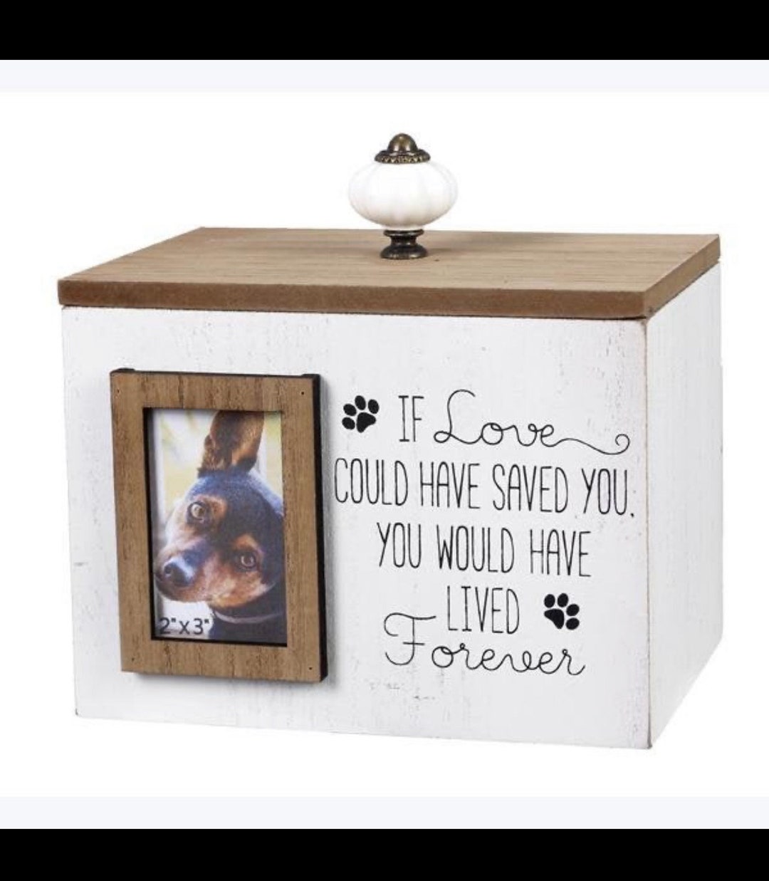 Wood Pet Memorial Box With Photo Frame - Etsy