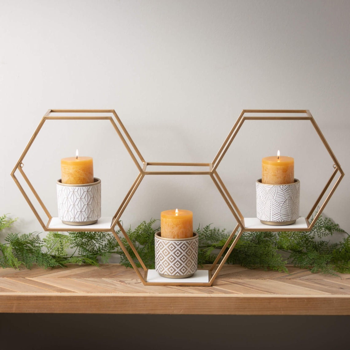 Hexagonal Gold Metal Shelf - Etsy