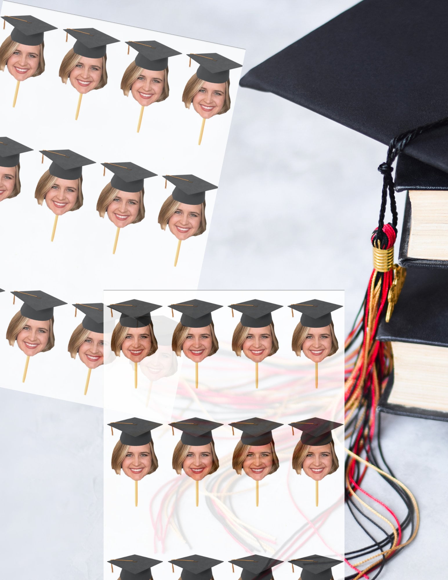 PERSONALIZED Graduation Hat Cupcake Toppers, Graduation Party ...