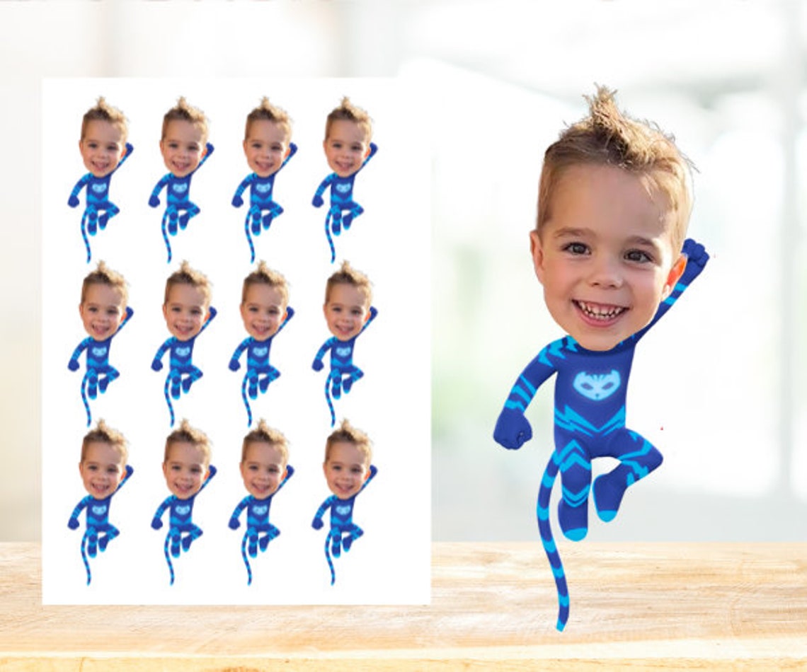 PERSONALIZED PJ Masks Inspired Cupcake Toppers, Owlette, Gekko, Catboy ...