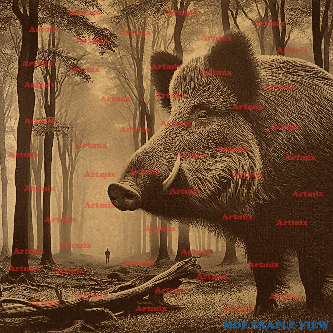 3D Wild Boar Laser Engraving Design: Illusion PNG (digital File) - Etsy
