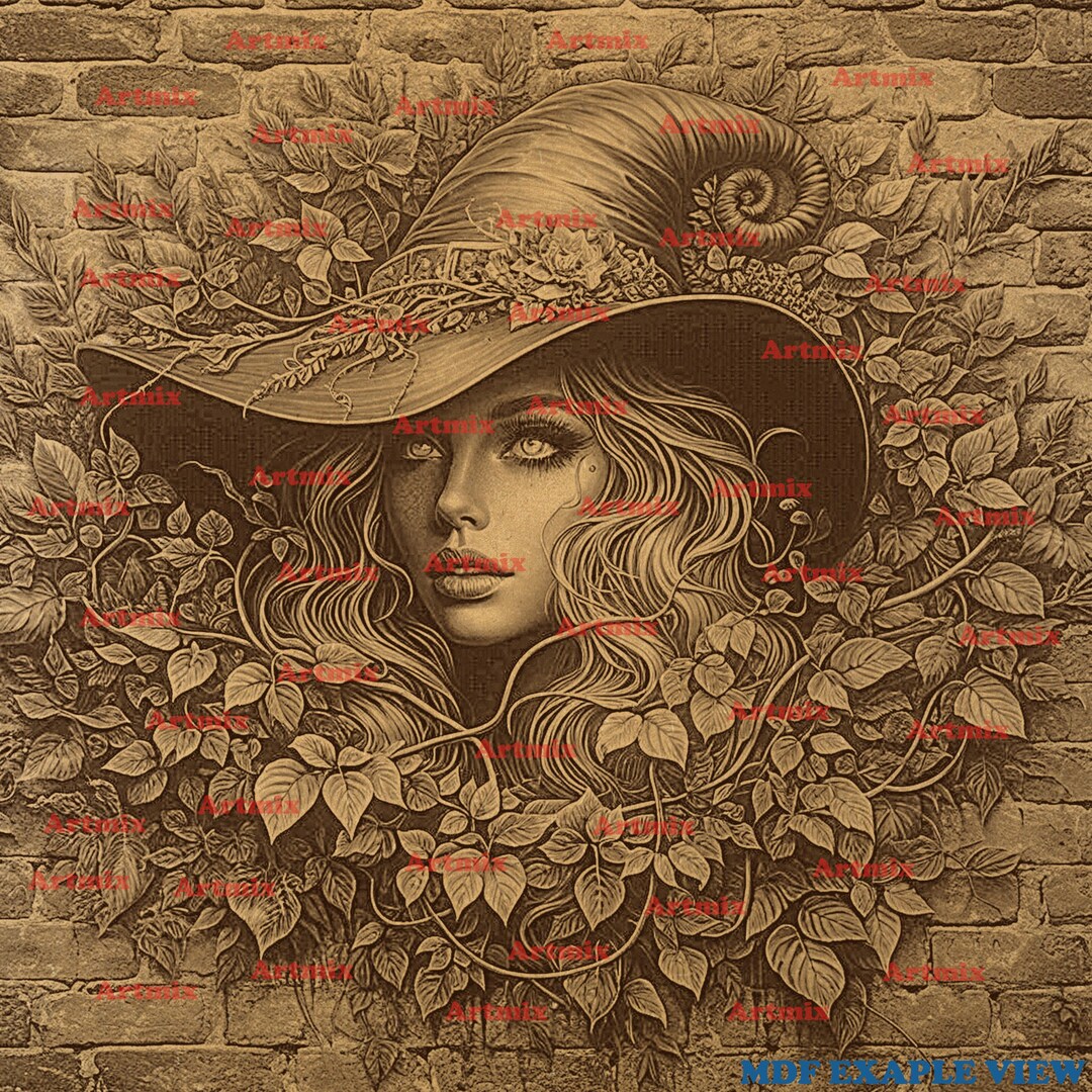 Gothic Witch Portrait, 3D Illusion, Laser Engraving PNG (CNC Compatible ...