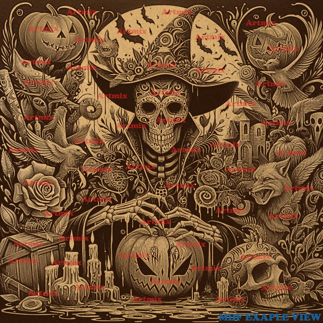 Skeleton Warlock, 3D Illusion, Laser Engraving File, Craft Laser File ...