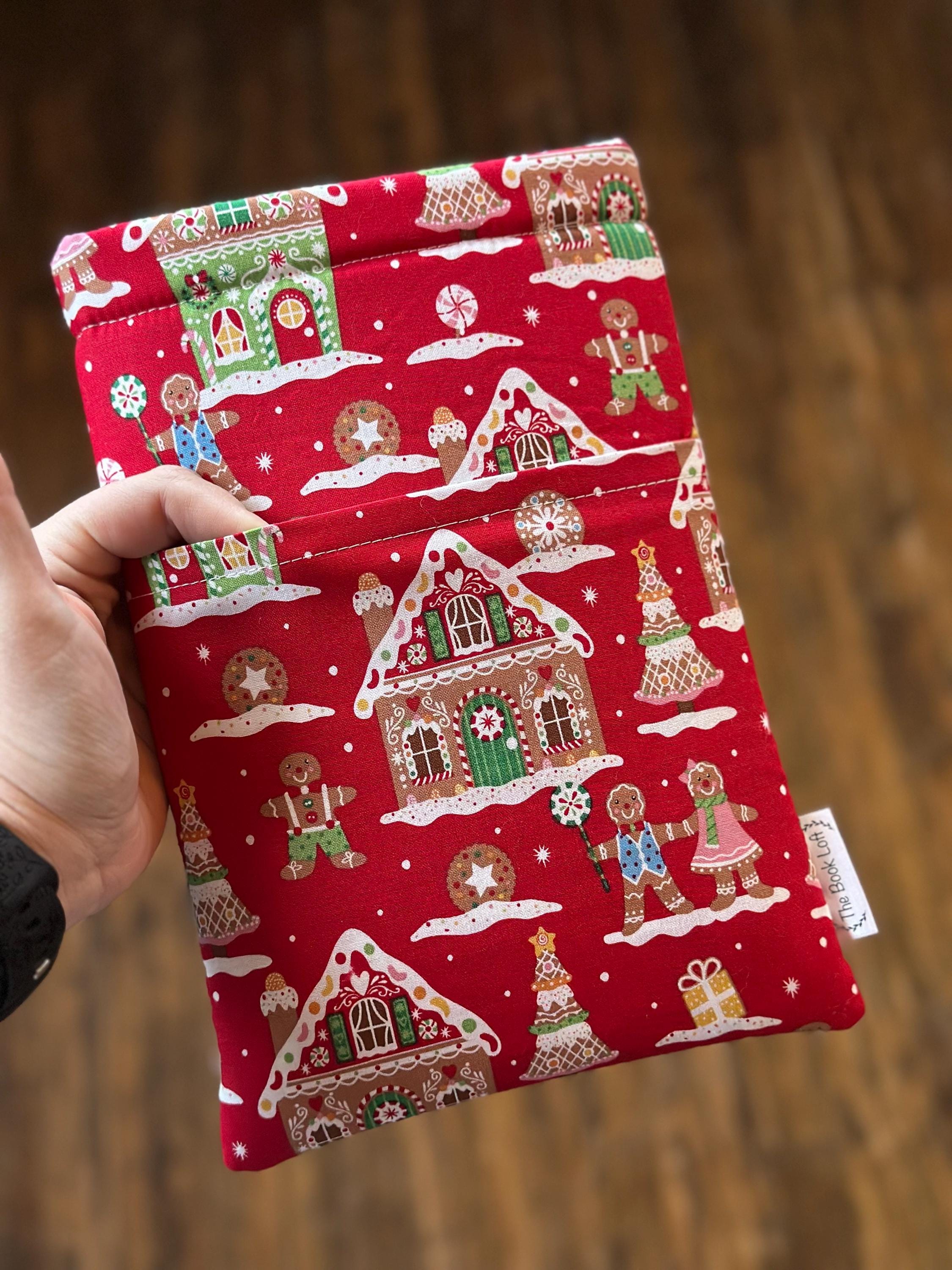 Paperback Book Sleeve Gingerbread Village Padded Book Sleeve With a ...